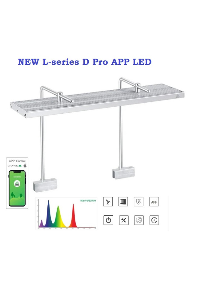 AQUA WEEK L-series D600 PRO-APP Control RGB+UV LED világítás 90cm-ig