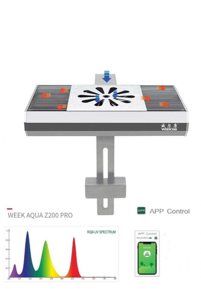AQUA WEEK TANK - Z200 Pro App Control Full Spectrum RGB+UV LED világítás